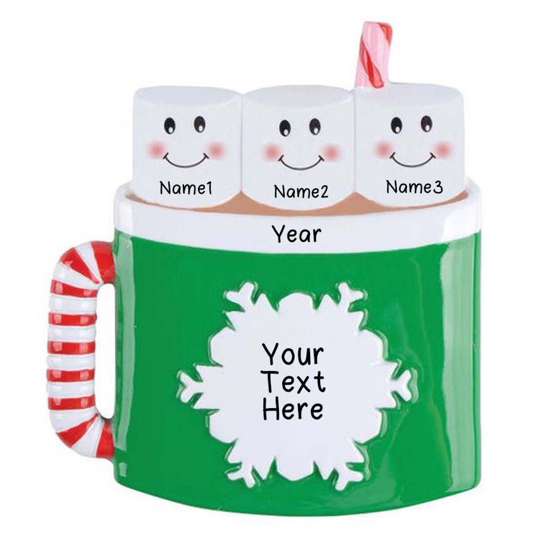 Marshmallow Mug Family Personalized Christmas Tree Ornament | Custom ...