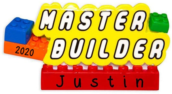 Master Builder Blocks Personalized Christmas Tree Ornament | Etsy