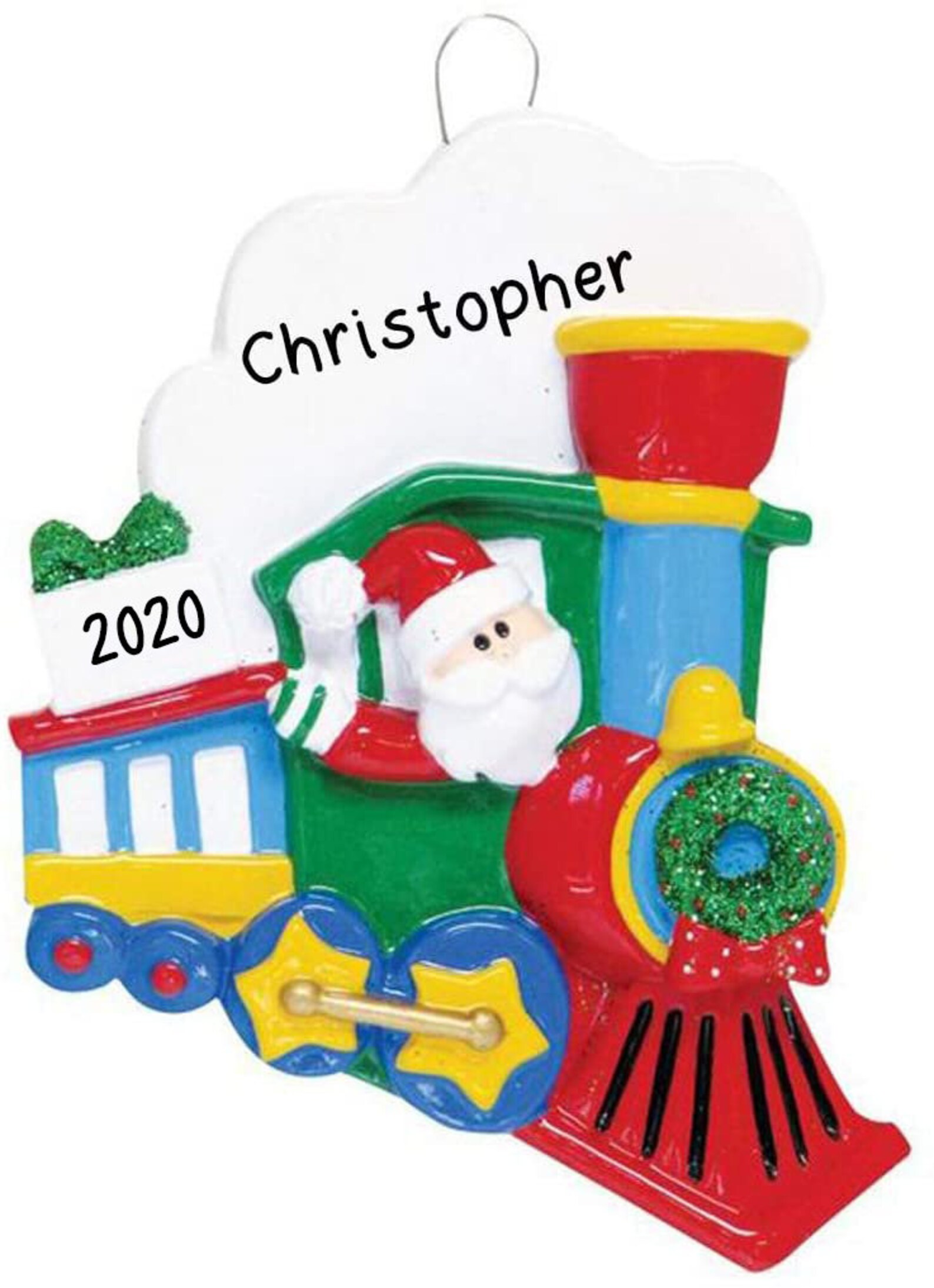 Santa Train Personalized Christmas Tree Ornament Custom | Etsy