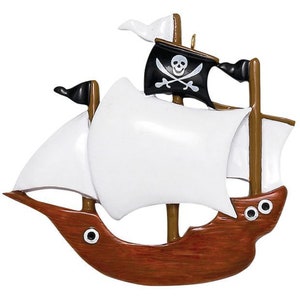 Personalized Pirate Ship Christmas Tree Ornament Present Gift Christmas ...