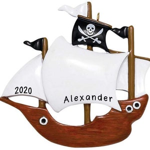 Personalized Pirate Ship Christmas Tree Ornament Present Gift Christmas ...