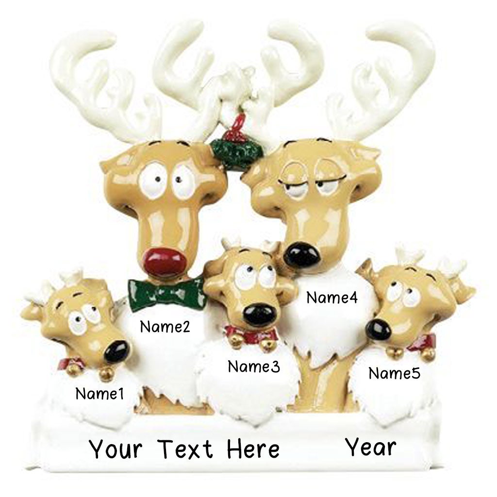 Reindeer Family Personalized Christmas Tree Ornament Custom - Etsy