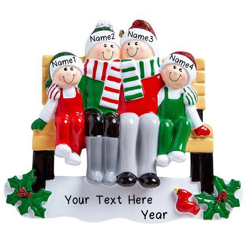 Park Bench Family Personalized Christmas Tree Ornament - Etsy
