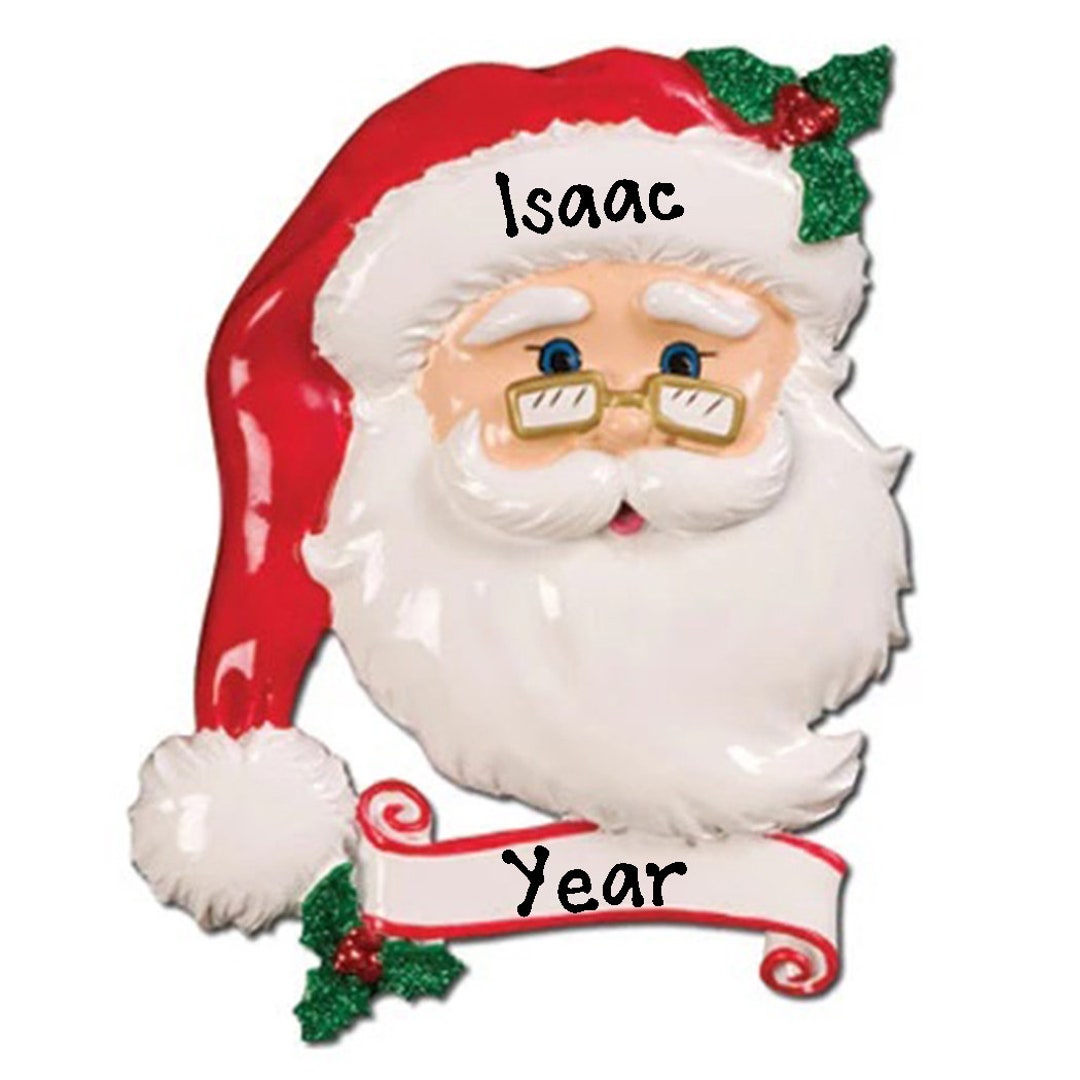 Personalized Santa Ornament - Custom Writing Santa Hat Christmas Gifts ...