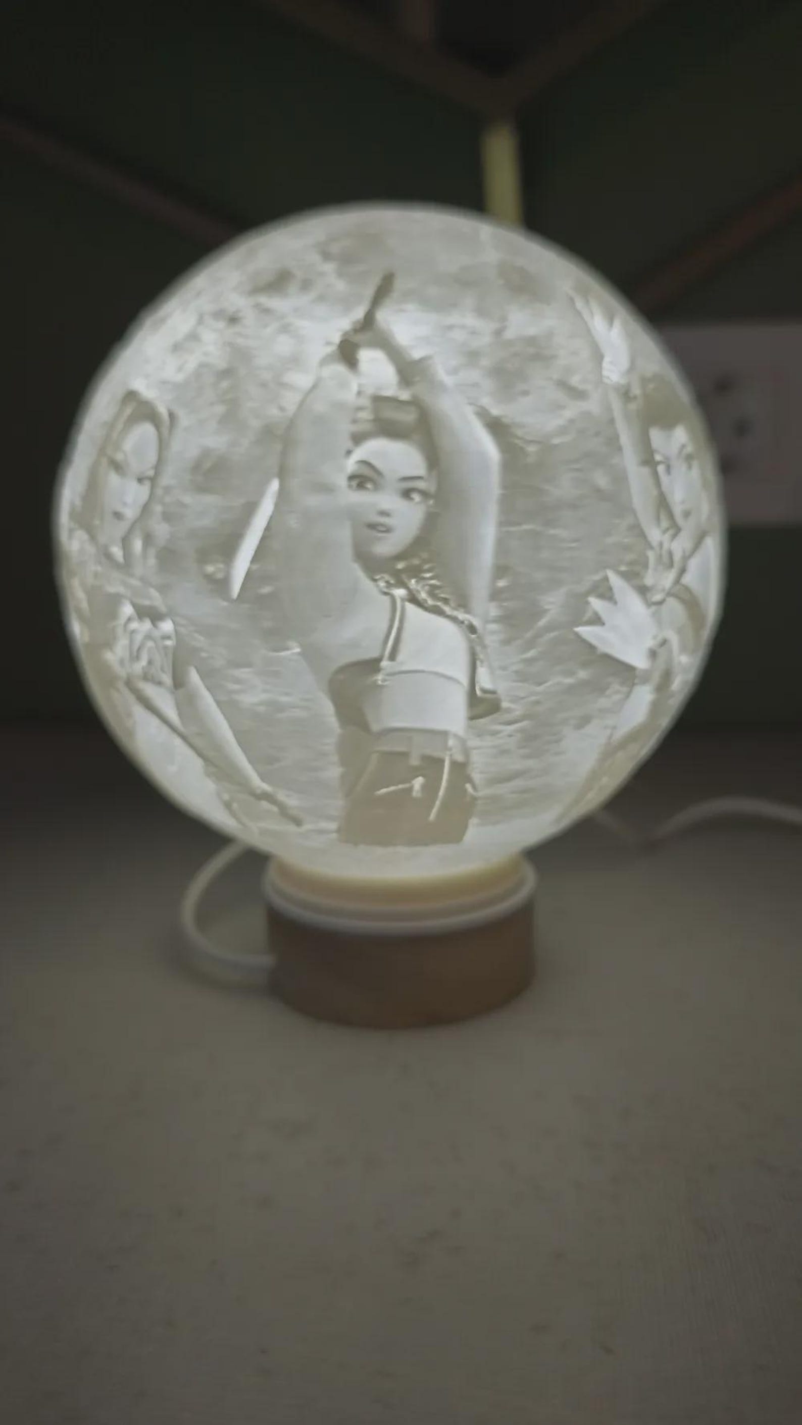 Fantasy Moon Lamp | Dark Fantasy Night Light | 3D Printed Lithophane ...