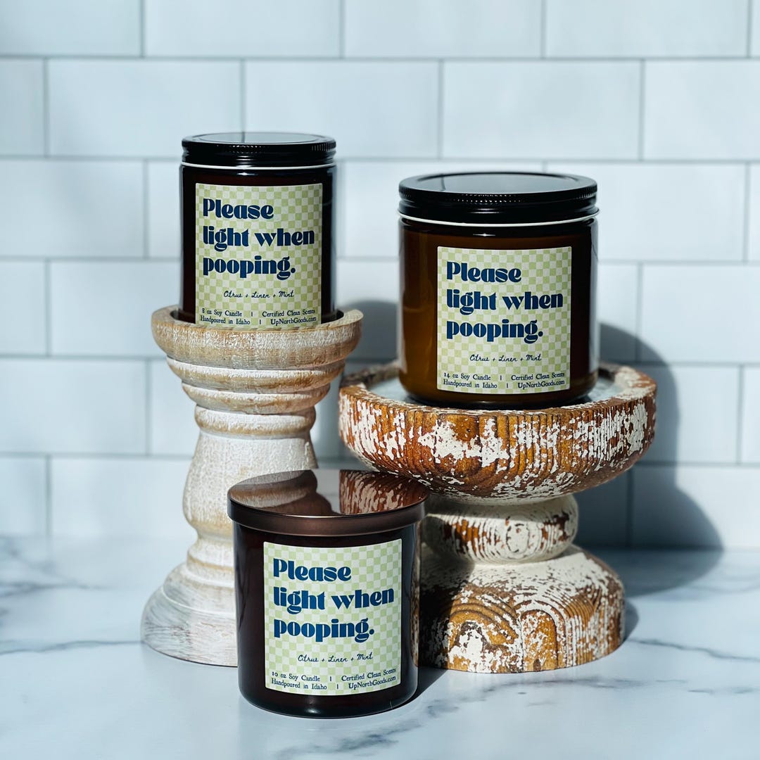 Please Light When Pooping Soy Candle - Etsy