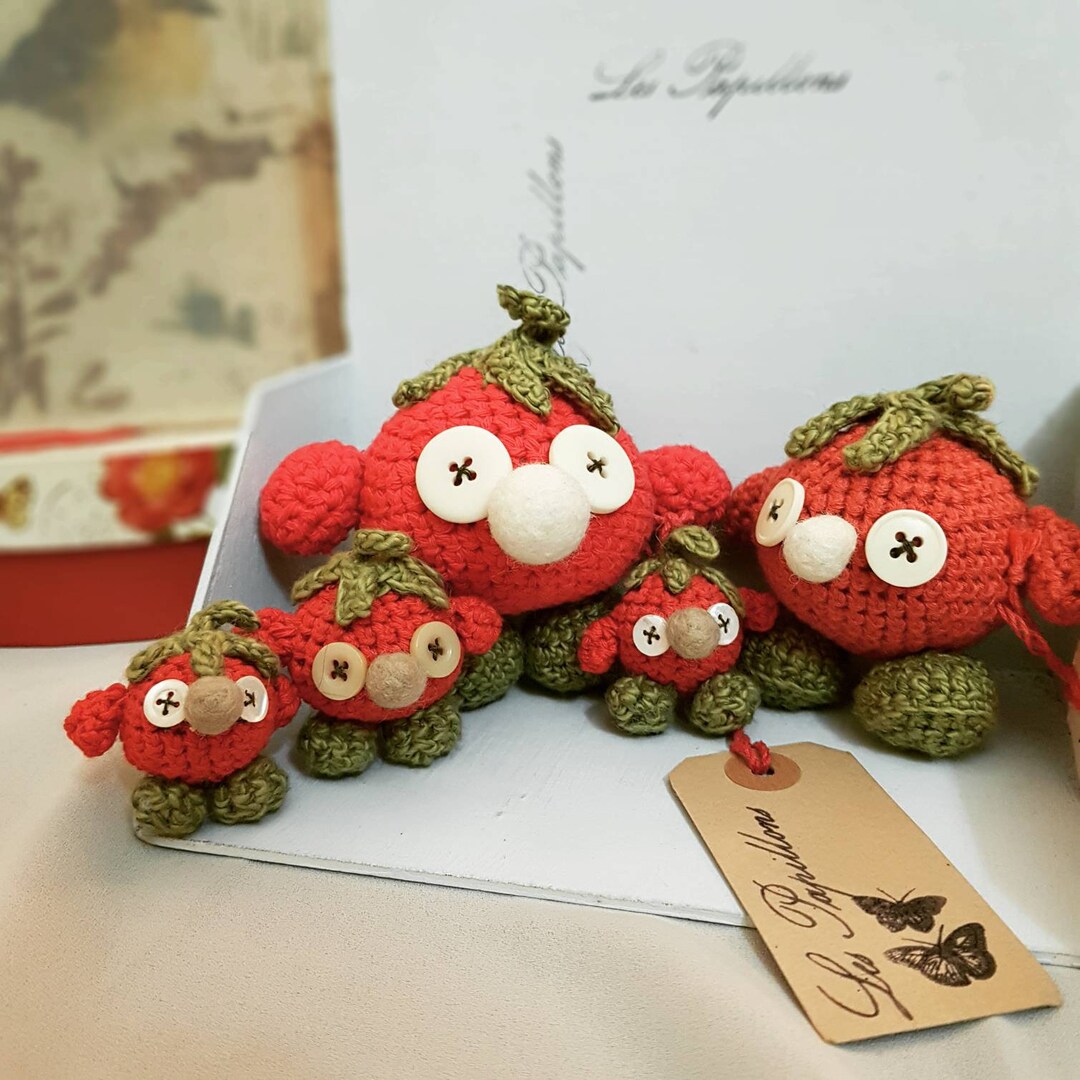 Amigurumi Kawaii Tomato Family Crochet Doll.collectible Dolls. - Etsy