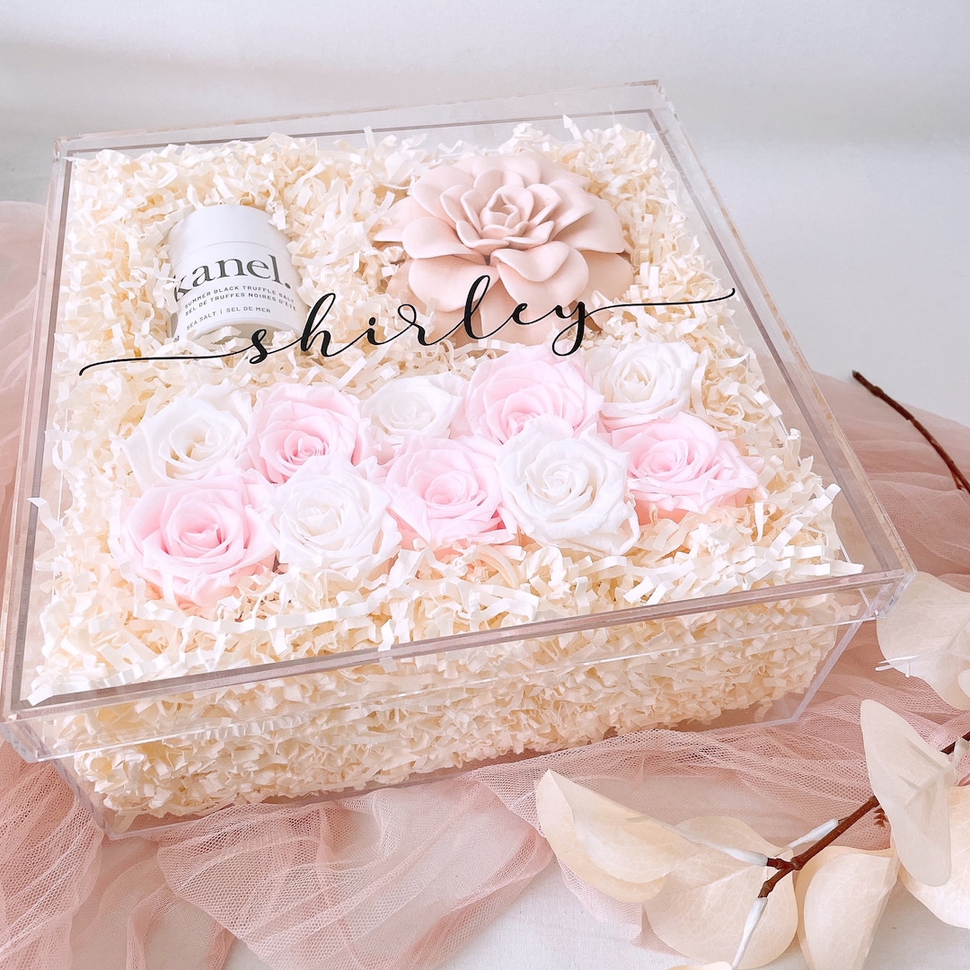 Empty Acrylic Gift Box With Lid, Large Personalized Clear, Keepsake ...