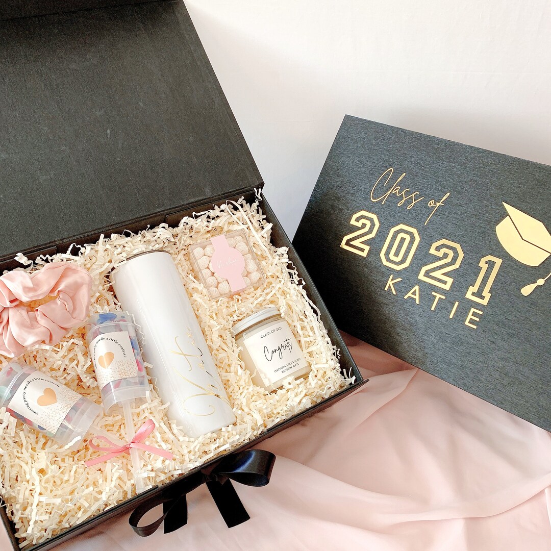 Personalized Graduation Gift Set Box Basket, Class of 2024, Unique Grad ...