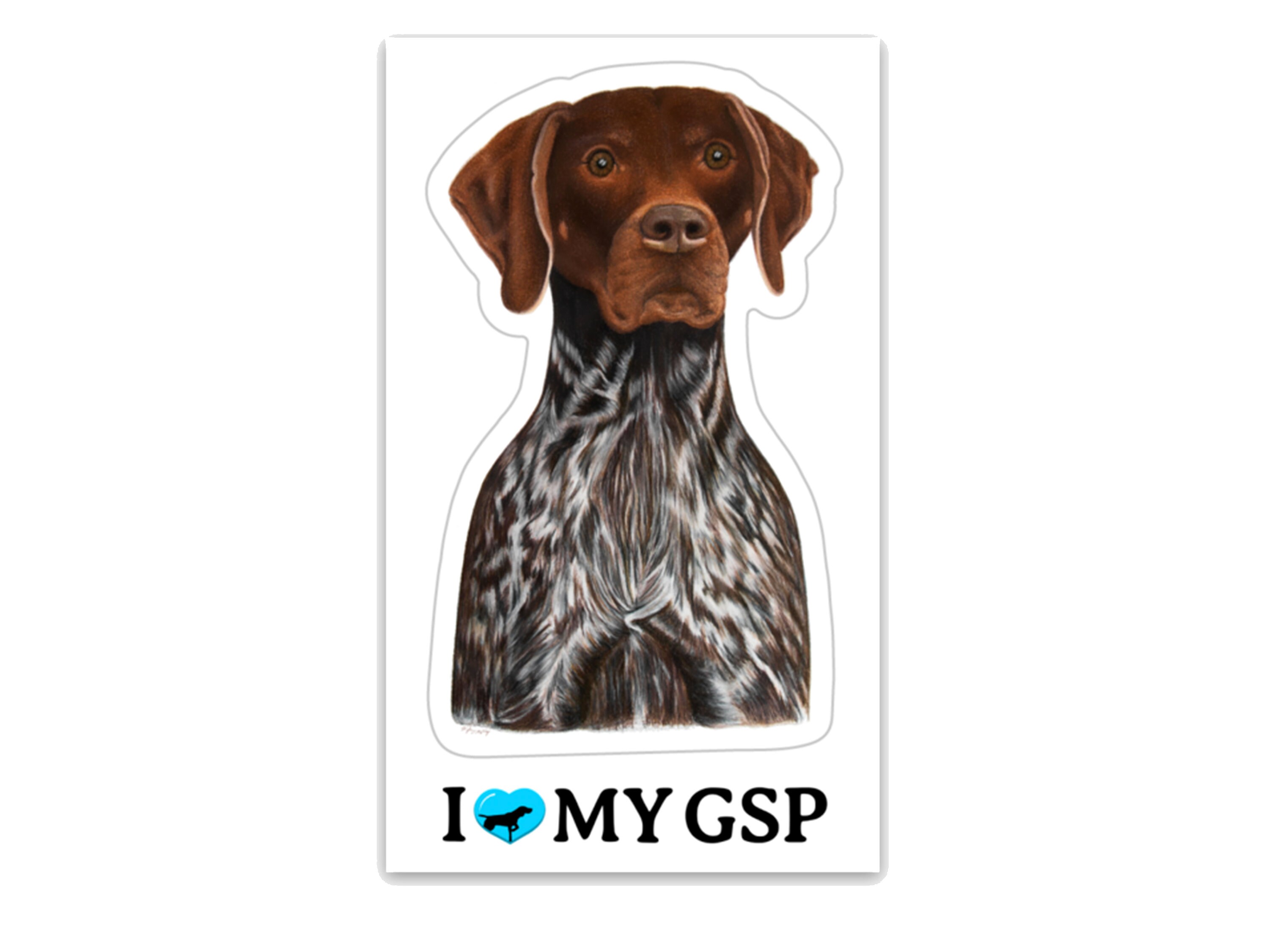 German Shorthaired Pointer Sticker Decal I Love My GSP - Etsy