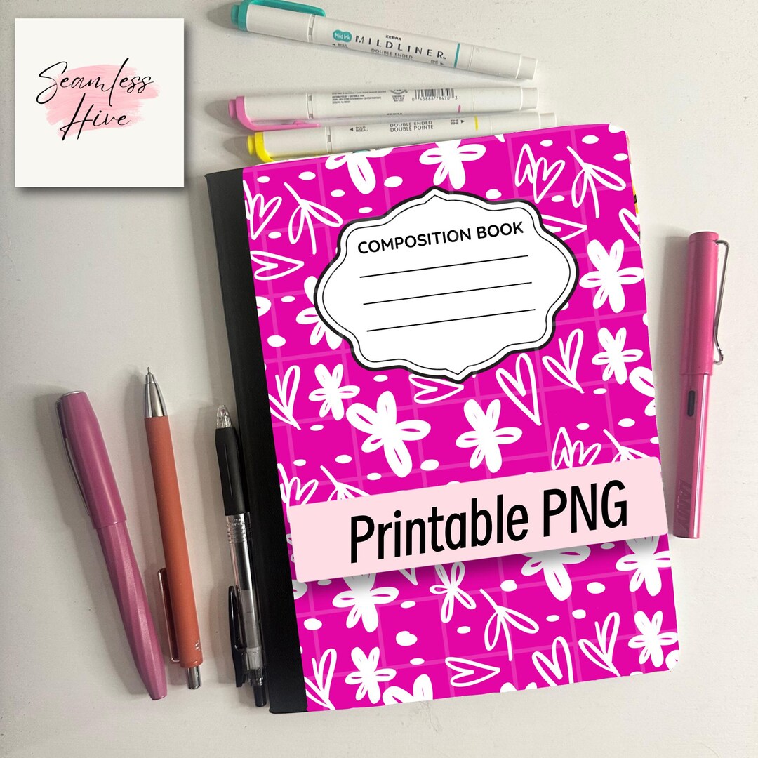 Composition Notebook Cover PNG Digital Download Printable Back to ...