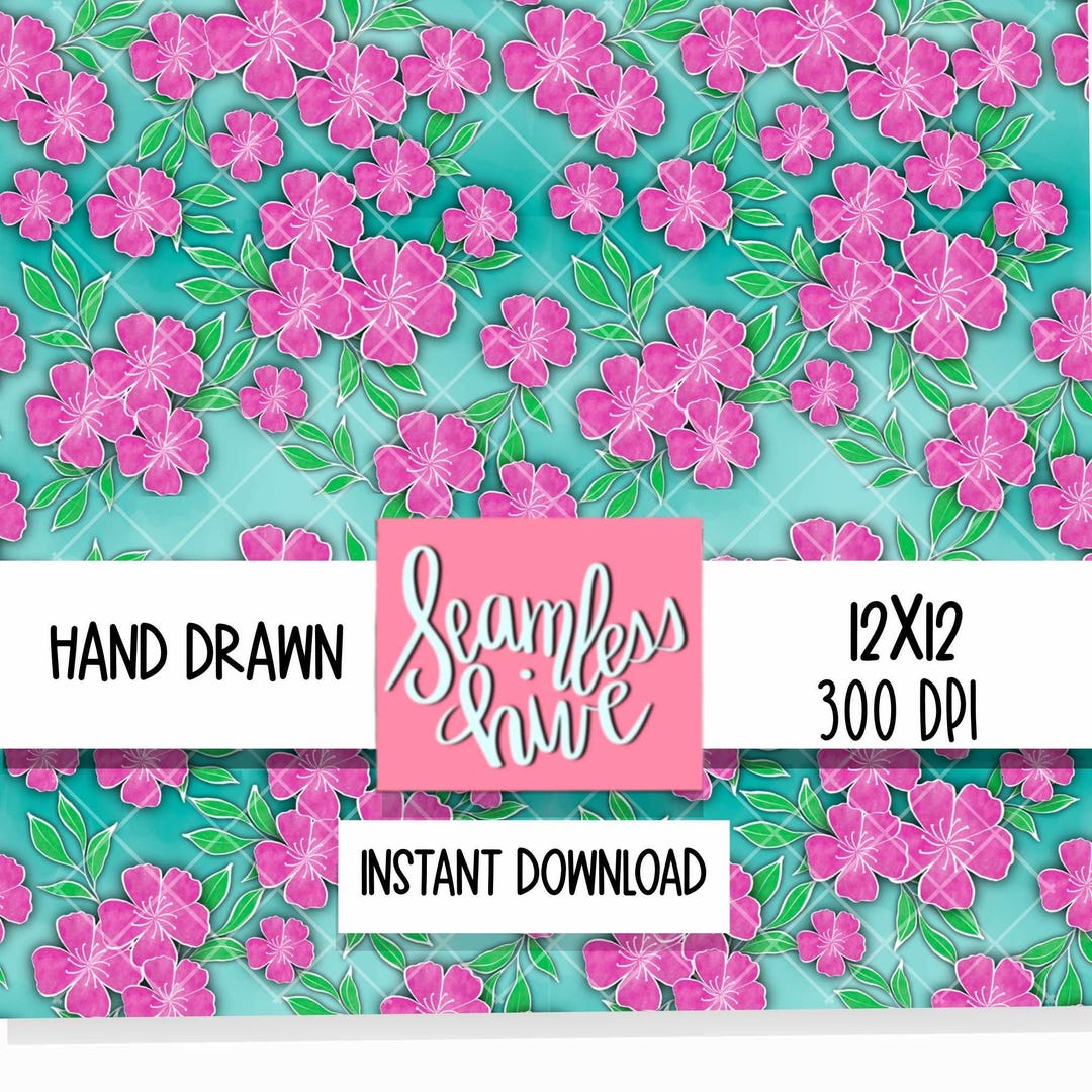 Floral Seamless Pattern PNG Instant Download Infinite Seamless Pattern ...