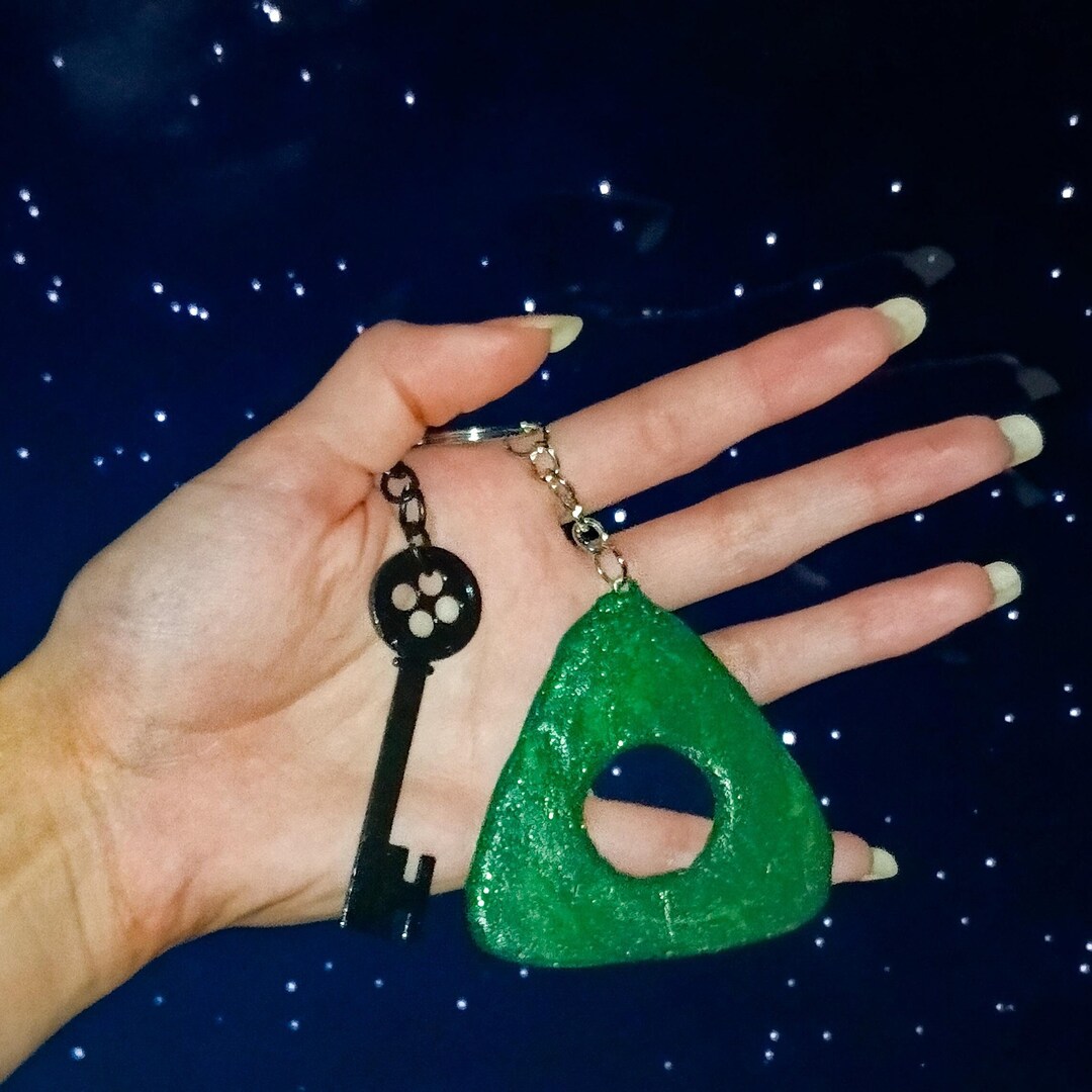 Coral Necklace, Button Key, Beldam Witch Stone Keychain, Ouija Stone ...