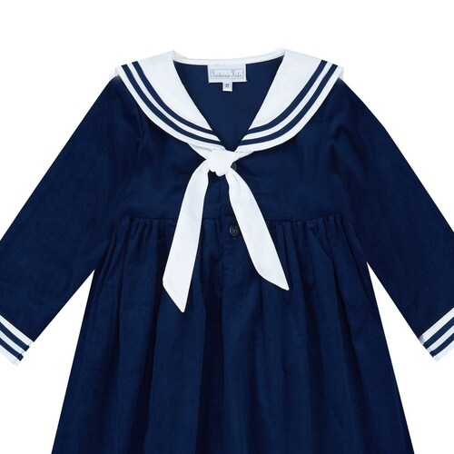 Sailor Dress in White With Navy Blue and Red Trim. - Etsy