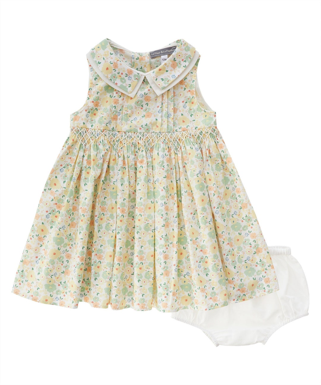 Smocked Floral Printed Dress & Diaper Cover - Etsy