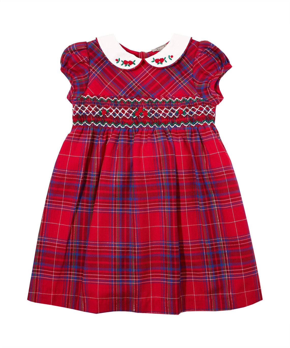 Blue & Red Plaid Smocked Holiday Dress - Etsy