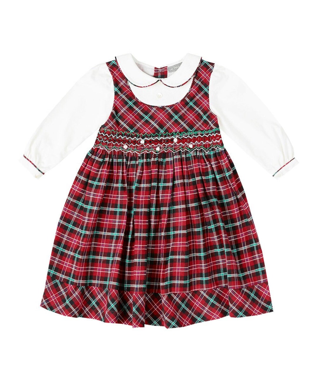 Smocked Red & Ivory Plaid Dress - Etsy