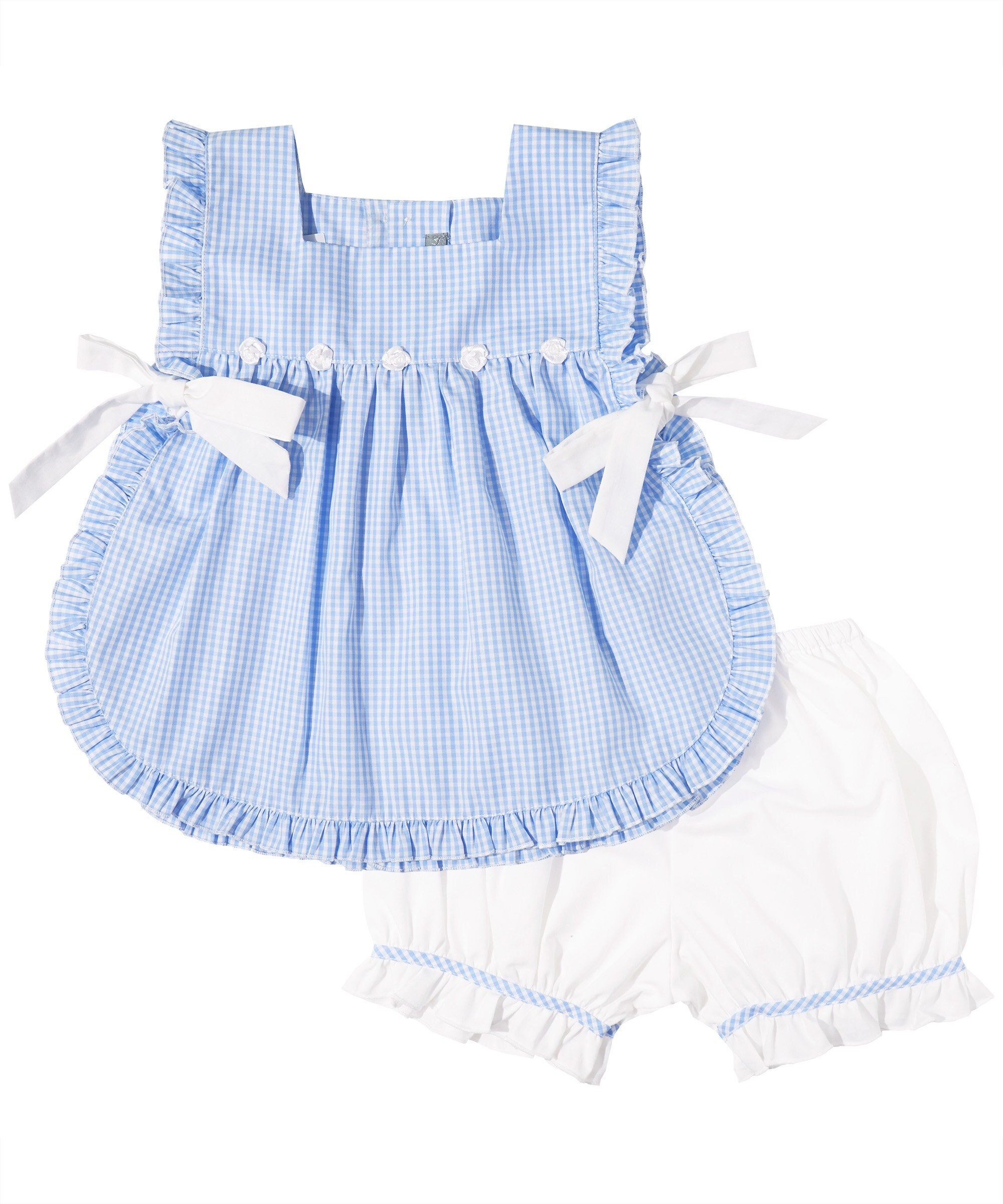 Blue & White Rose Applique Apron Top and Bloomers - Etsy