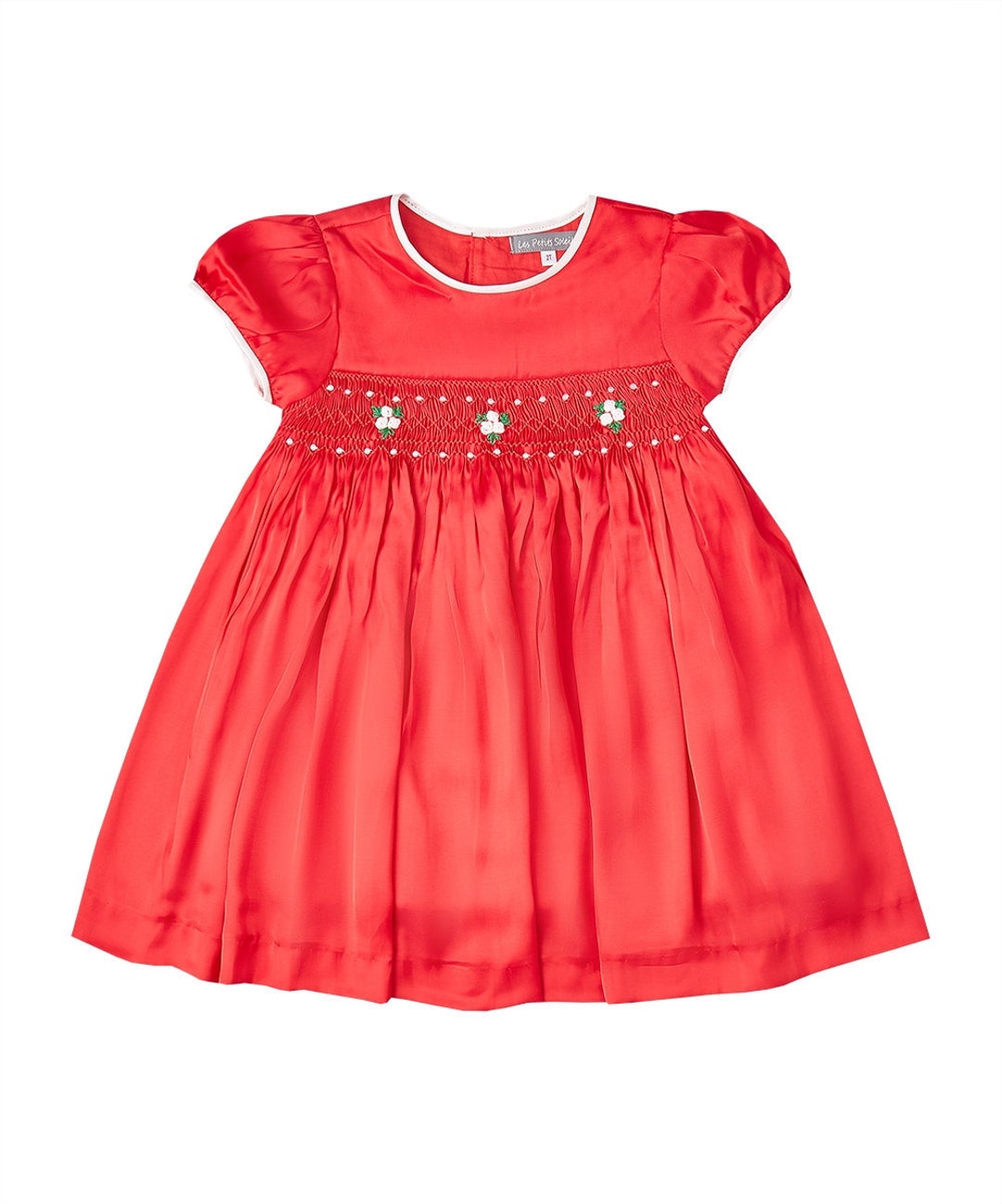 Smocked Red Cotton Silk Dress - Etsy