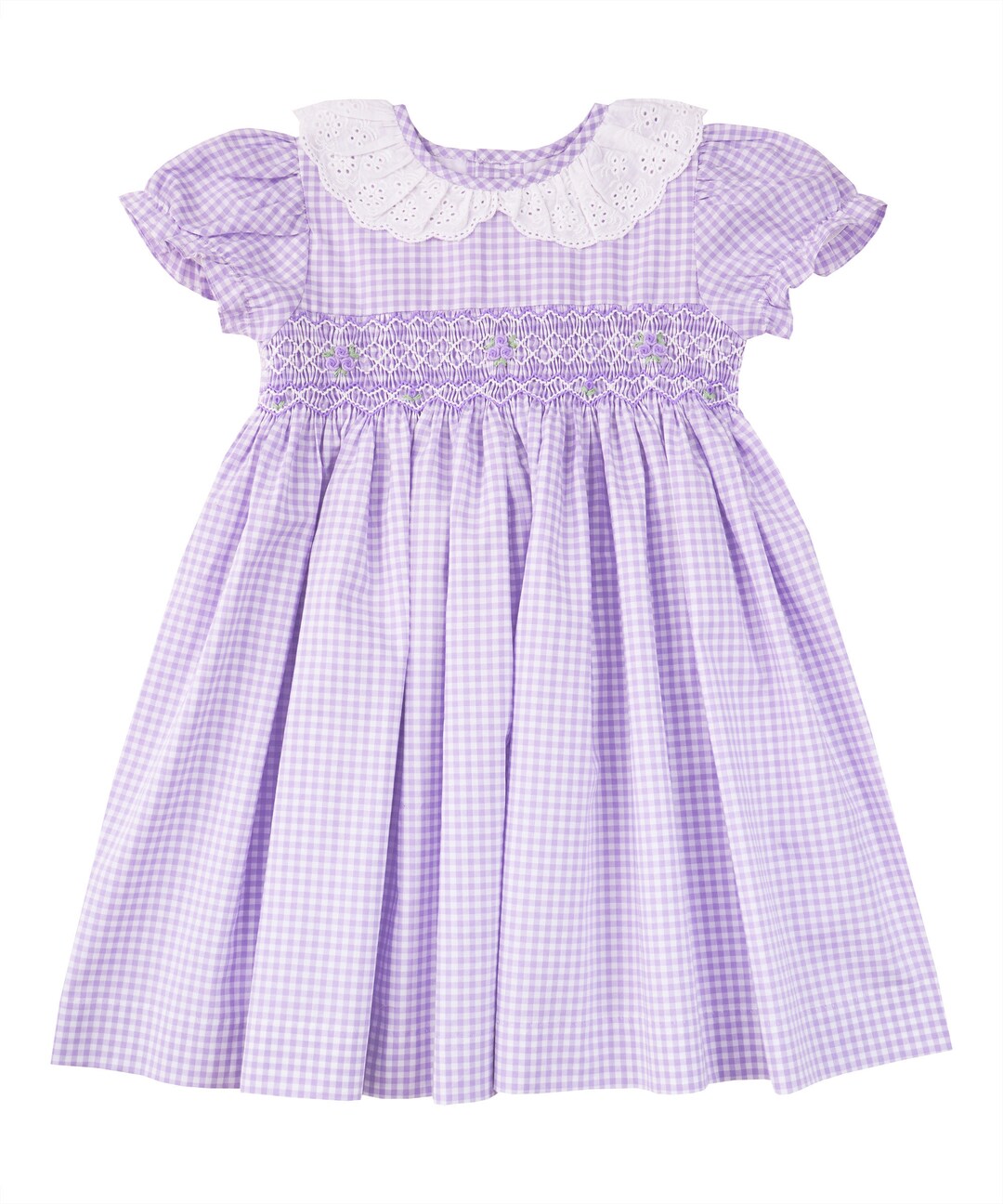 Lavender Gingham Smocked Dress - Etsy