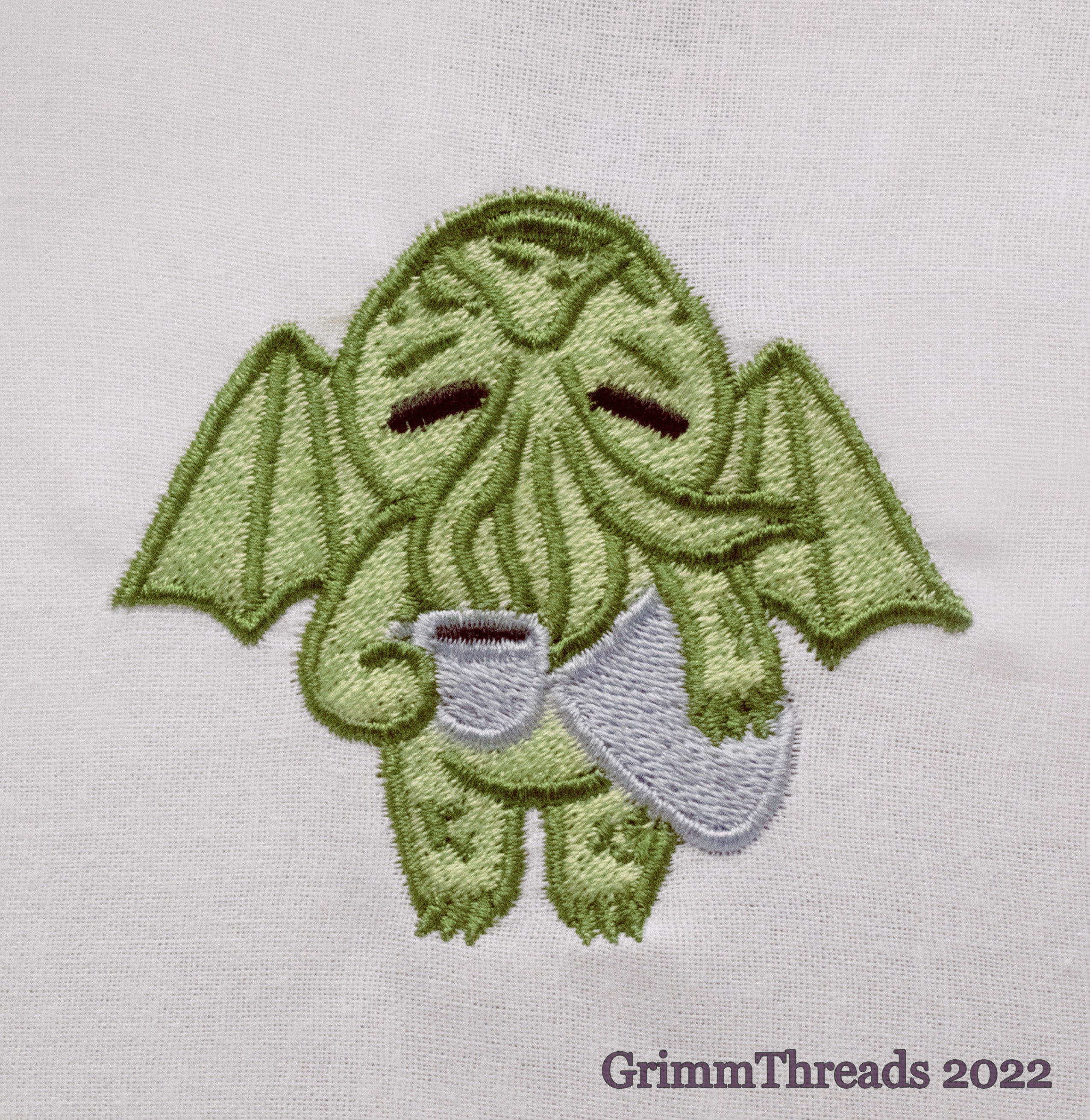 Cthulu Hates Mondays - Machine Embroidery File Design. 4 X 4 Inch Hoop ...