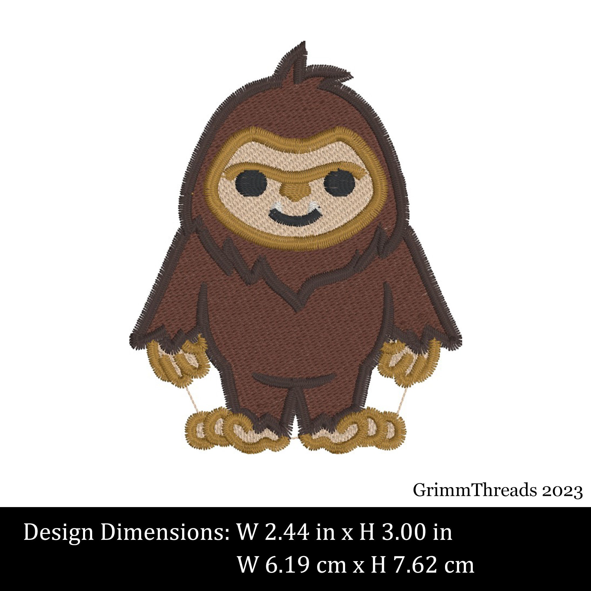 The Friendliest Bigfoot- Machine Embroidery File Design. 4 X 4 Inch ...