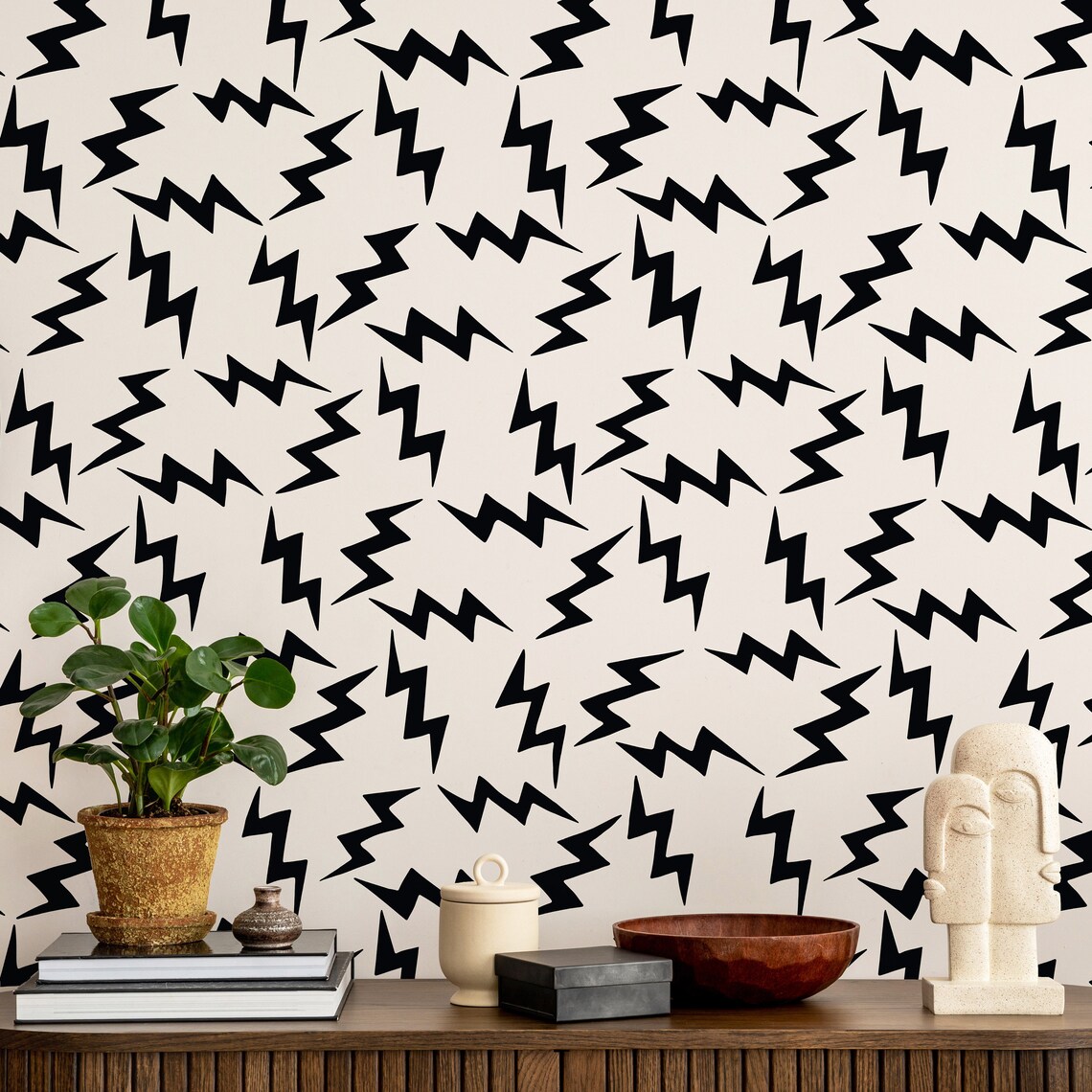 Lightning Bolt Wallpaper: Removable Wall Decoration, Made in USA - Etsy