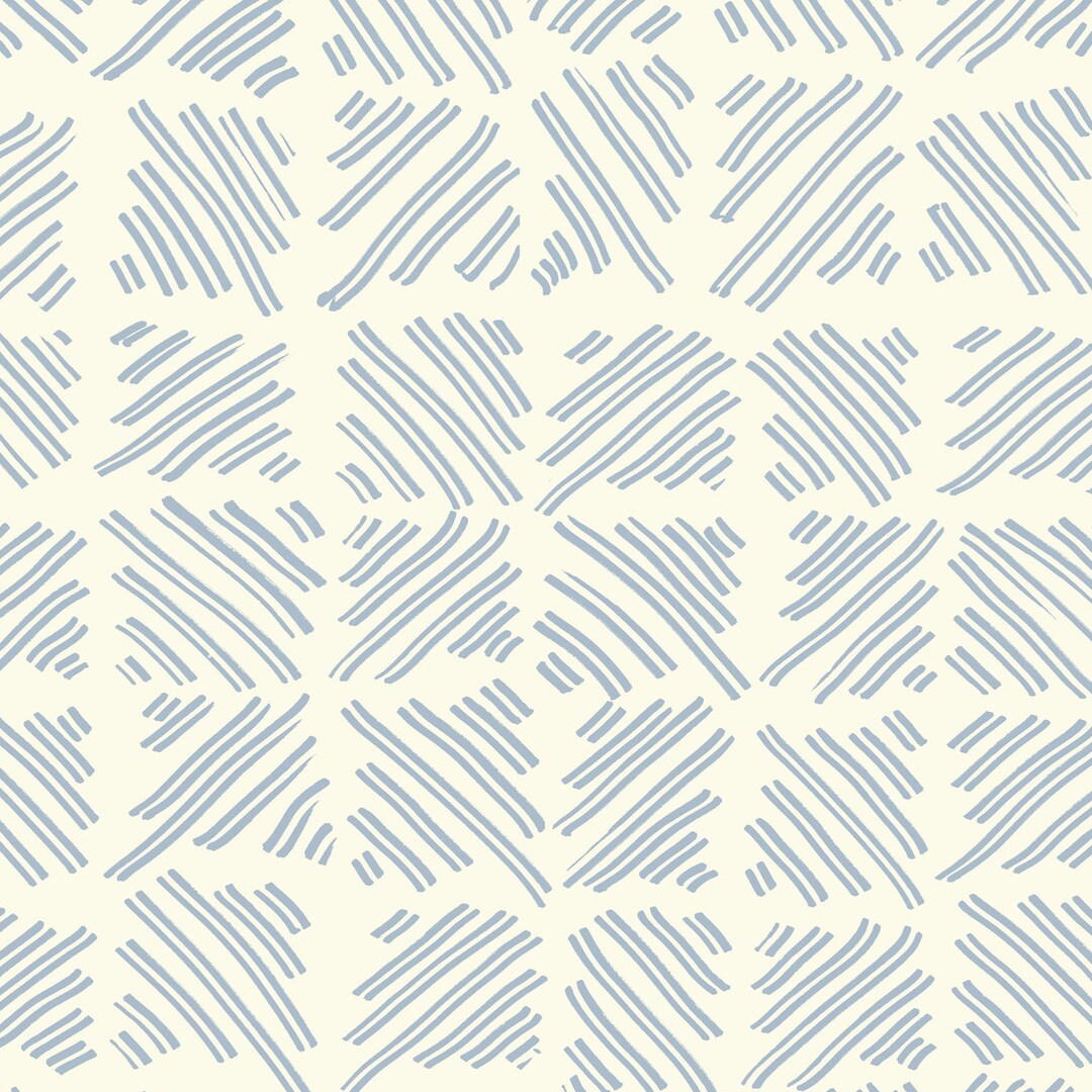 Hatched, Modern Wallpaper-sky on Cream+all Colors|removable Wall Decor ...