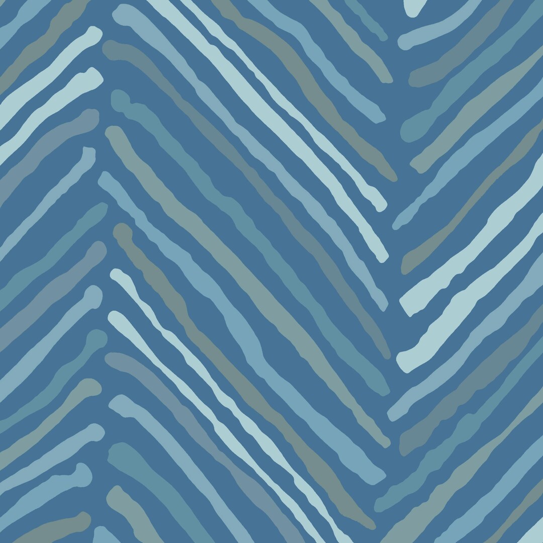 Levi Blue Chevron Wallpaper | Eco-friendly Removable Wall Decor - Etsy
