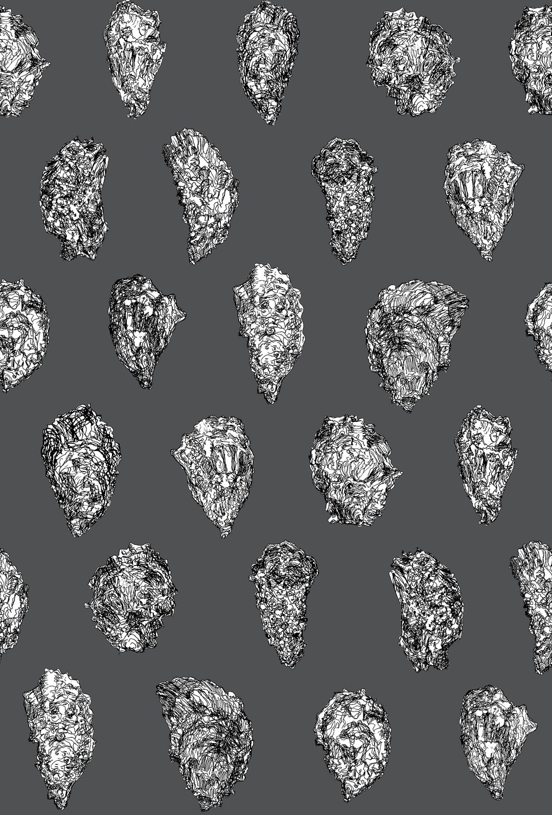 Oysters Wallpaper-charcoal+all Colors|removable Wall Decor| Pre Pasted ...