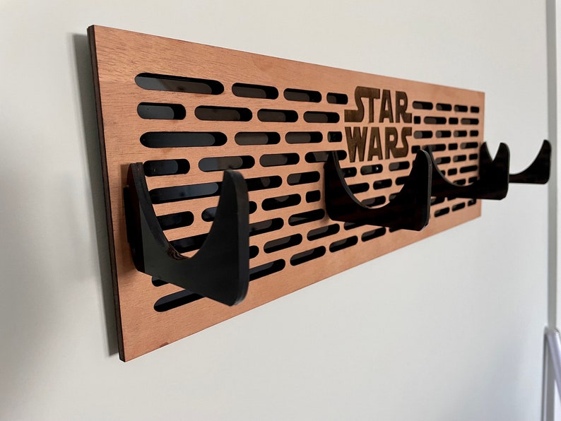 Personalized Double Bladed 4 Hook Lightsaber Stand Hilt and Blade Wall ...