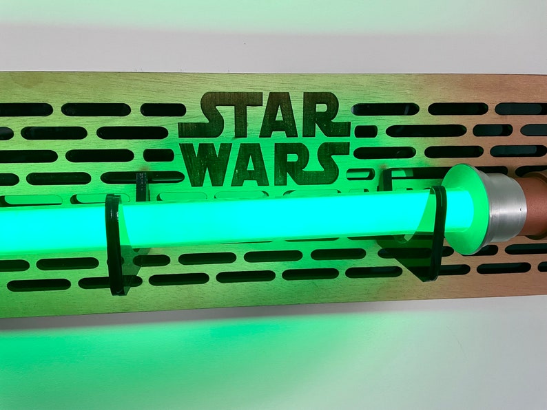 Personalized Double Bladed 4 Hook Lightsaber Stand Hilt and Blade Wall ...