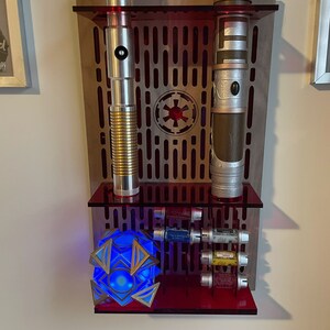 Double Acrylic/ Walnut Wood Lightsaber Stand for Lightsaber Display ...