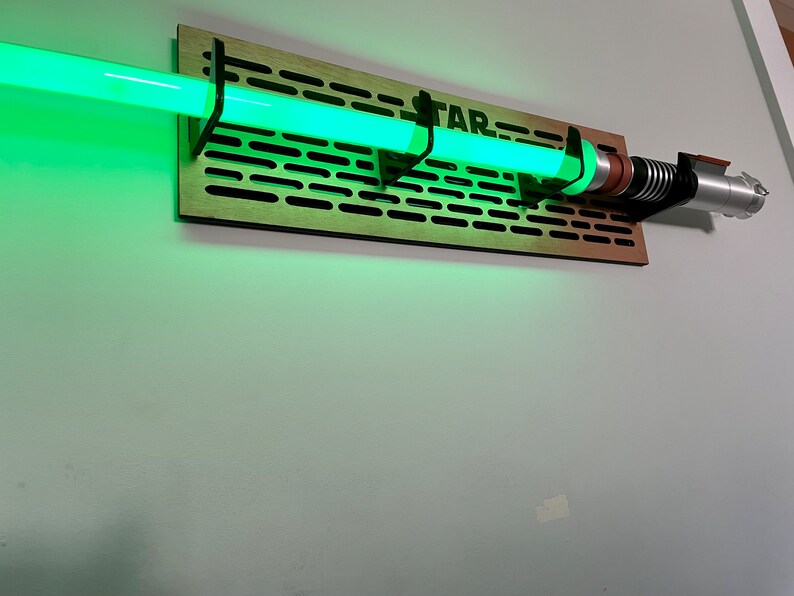 Personalized Double Bladed 4 Hook Lightsaber Stand Hilt and Blade Wall ...