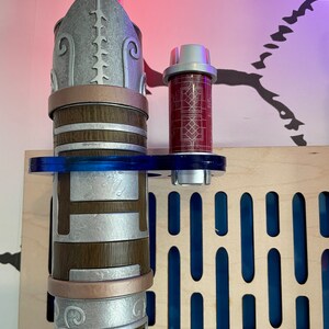 Triple Acrylic/ Wood and Acrylic Lightsaber Stand for Lightsaber ...