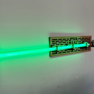 Personalized Double Bladed 4 Hook Lightsaber Stand Hilt and Blade Wall ...