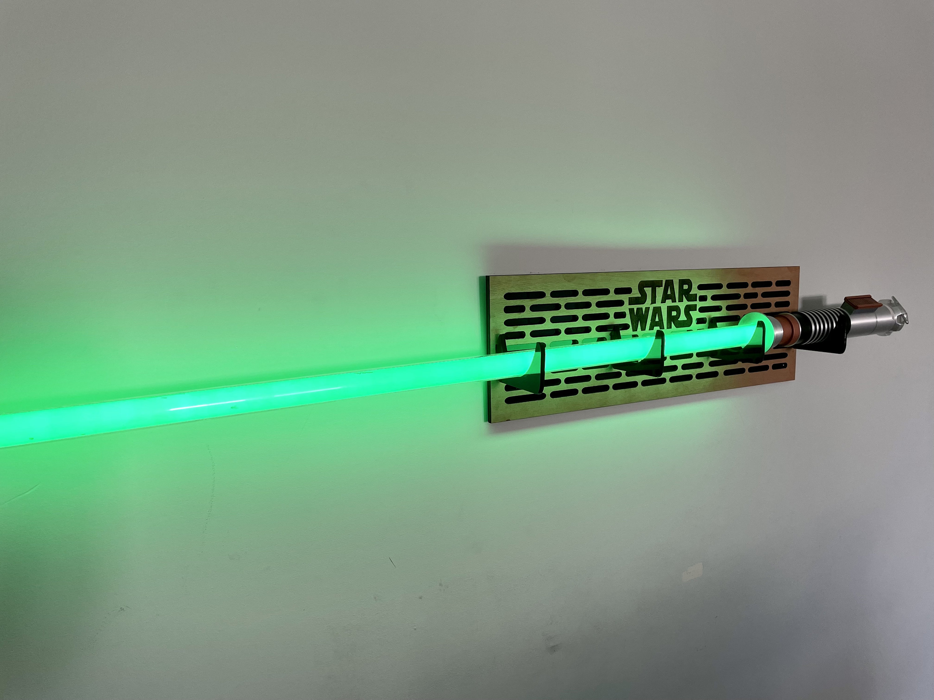 Personalized Double Bladed 4 Hook Lightsaber Stand Hilt and Blade Wall ...