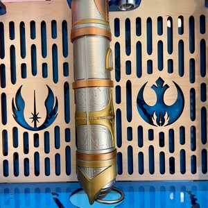 Triple Acrylic/ Wood and Acrylic Lightsaber Stand for Lightsaber ...
