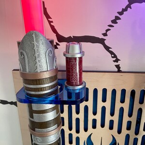 Triple Acrylic/ Wood and Acrylic Lightsaber Stand for Lightsaber ...