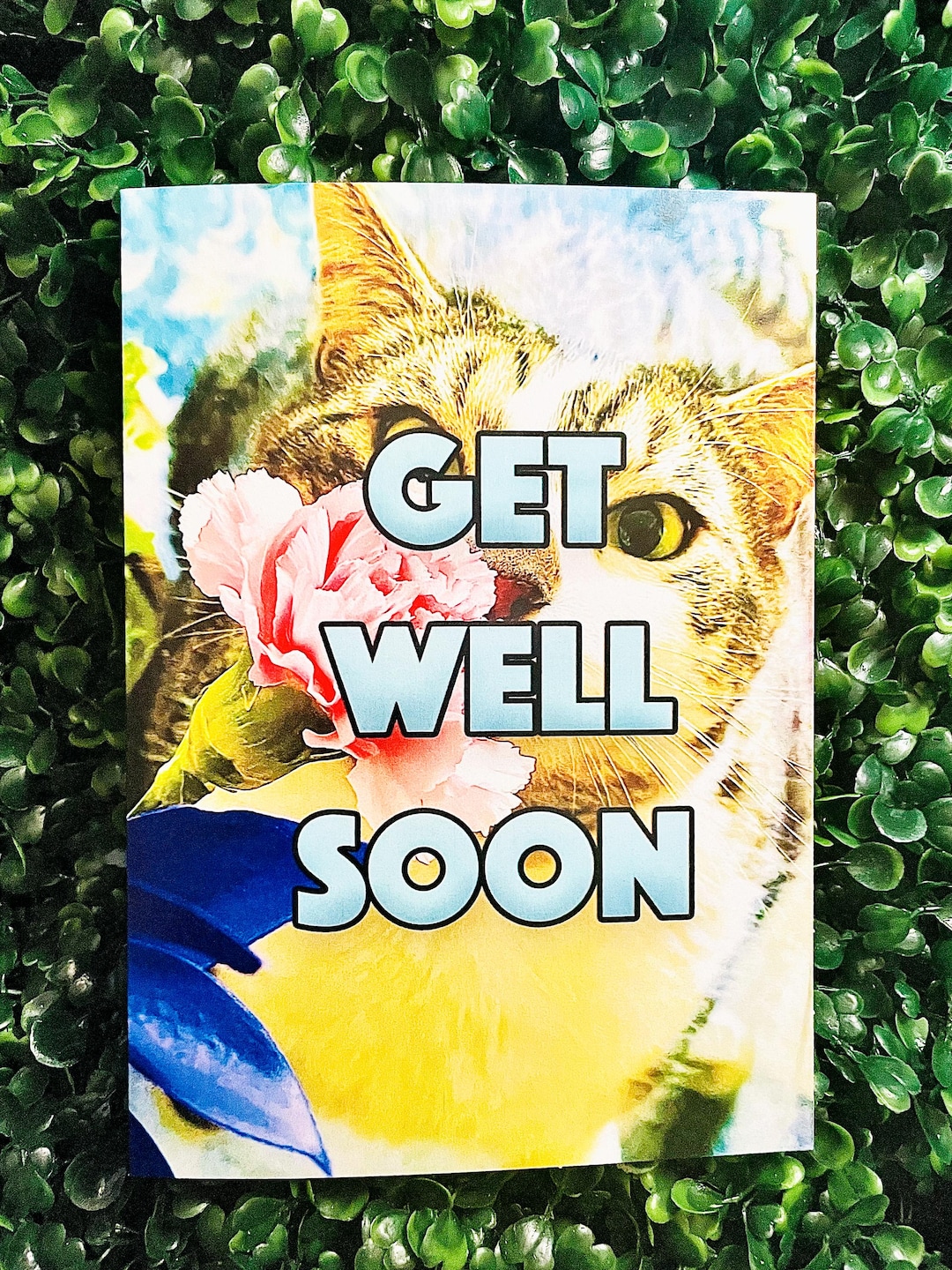 Get Well Soon Greeting Card | Cute Cat Card | Cat Lovers | Feel Better ...