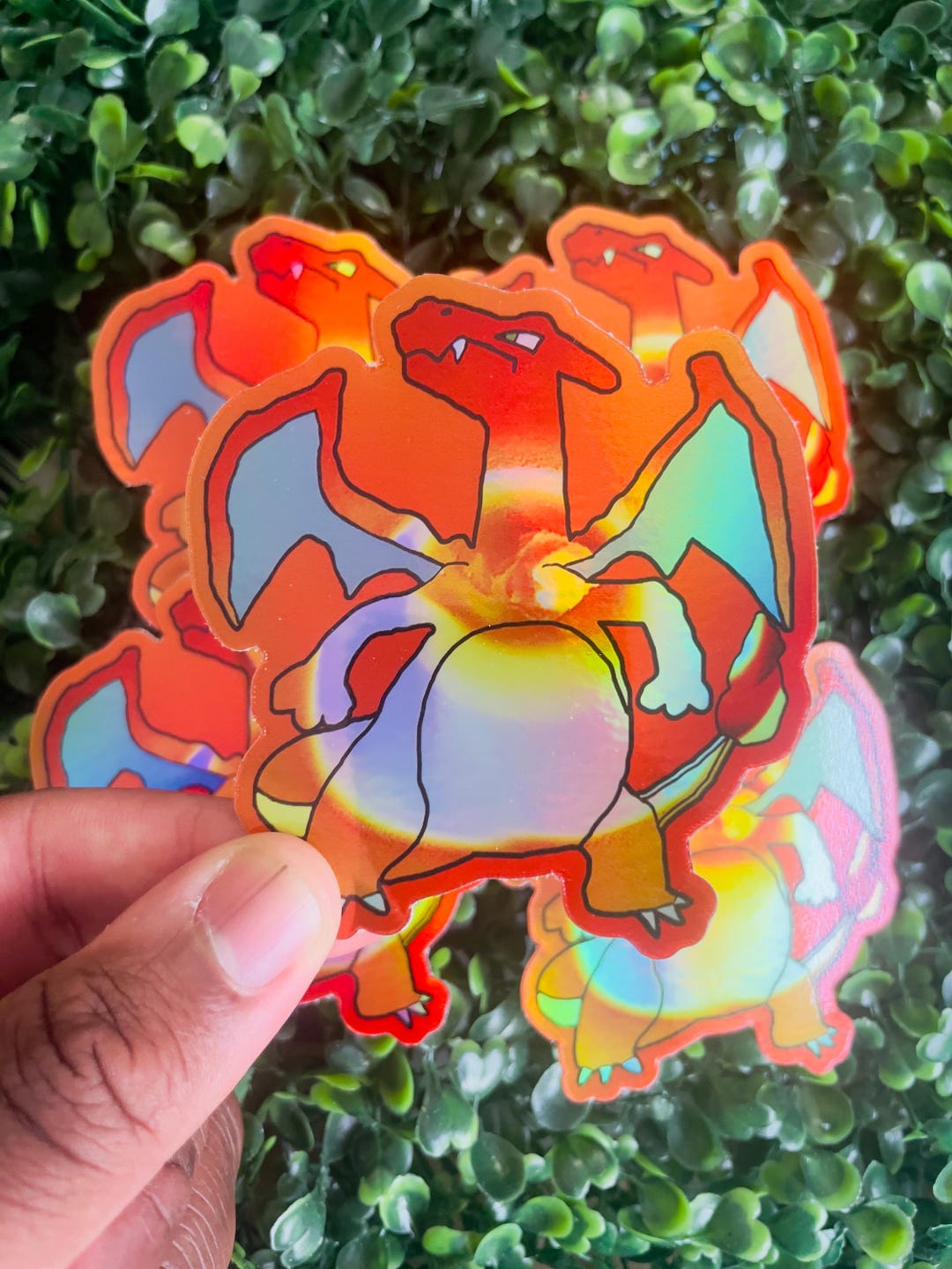 Holographic Charizard Sticker: Water-resistant Vinyl Decal - Etsy