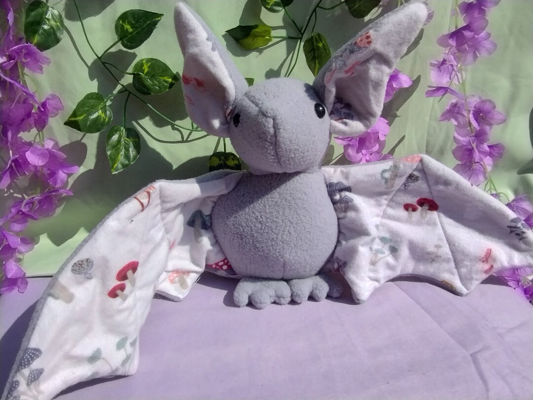 Large Light Blue Mushroom Bat Plushie - Etsy