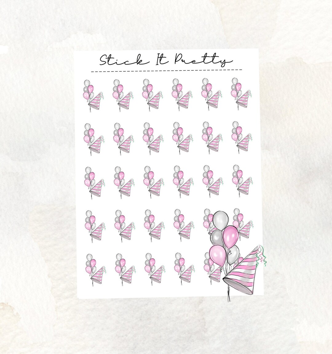 Birthday Balloon Icon Planner Stickers / Celebration - Etsy