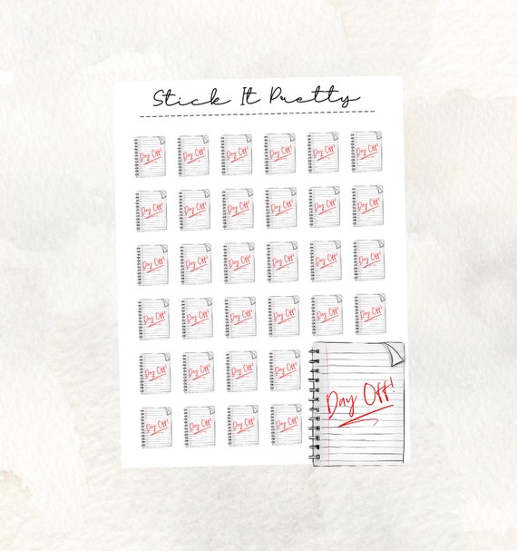 Day Off Icon Planner Stickers | Etsy