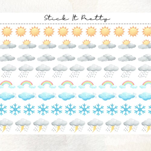 Printable WEATHER TRACKER Planner Stickers Erin Condren - Etsy