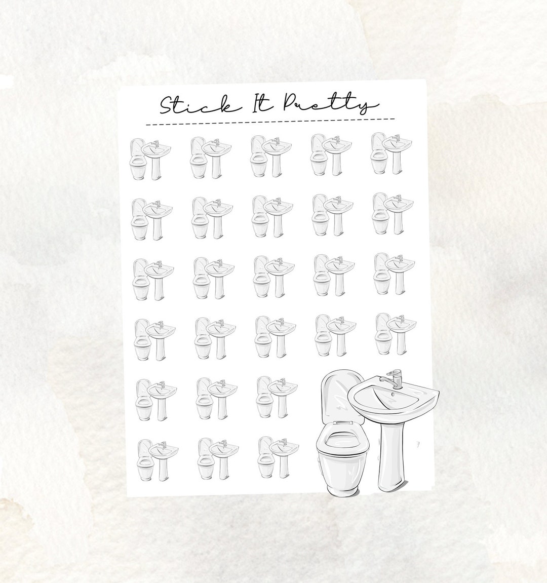 Clean the Bathroom Icon Planner Stickers - Etsy UK