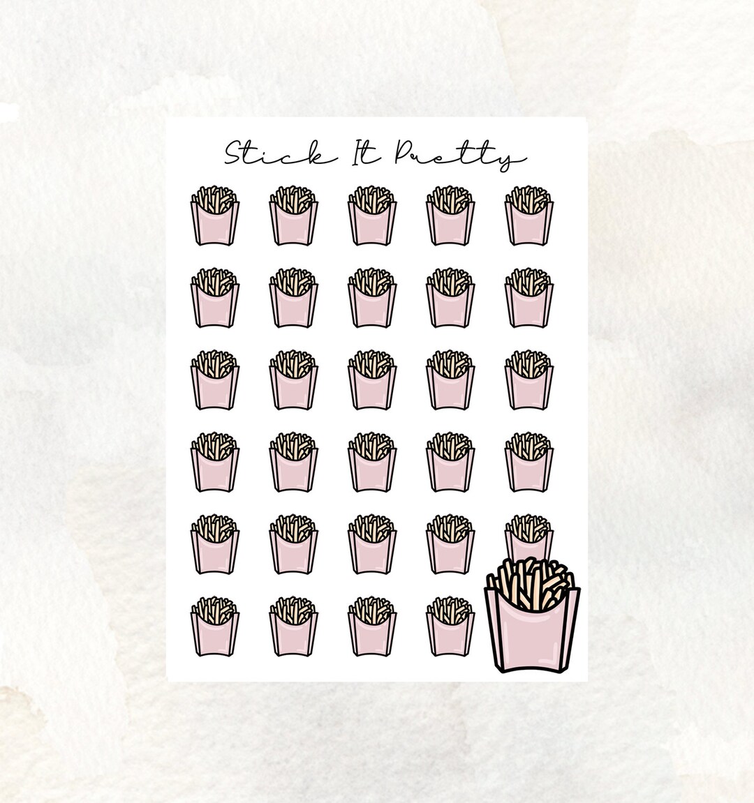 Chips/fries Doodle Icon Planner Stickers - Etsy