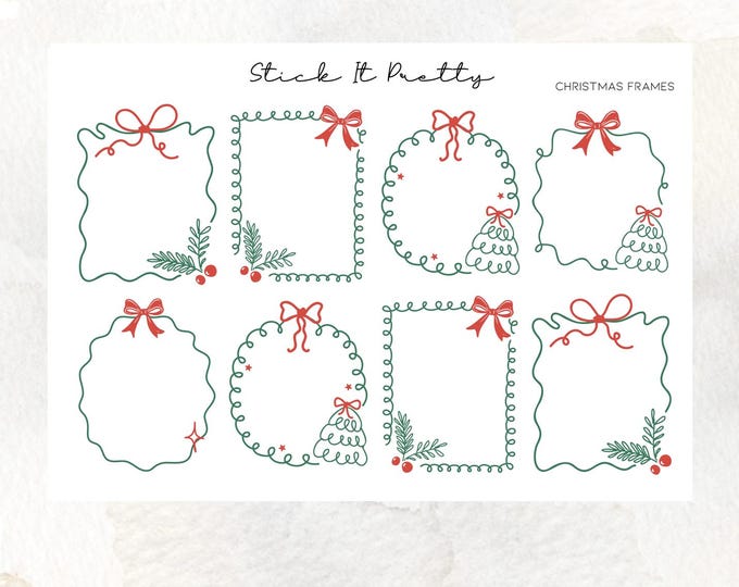 Christmas Frames Full Box Planner Stickers - Etsy