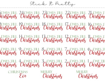 SNOW GLOBE COUNTDOWN Printable Planner Stickers / Foil Ready / Erin ...