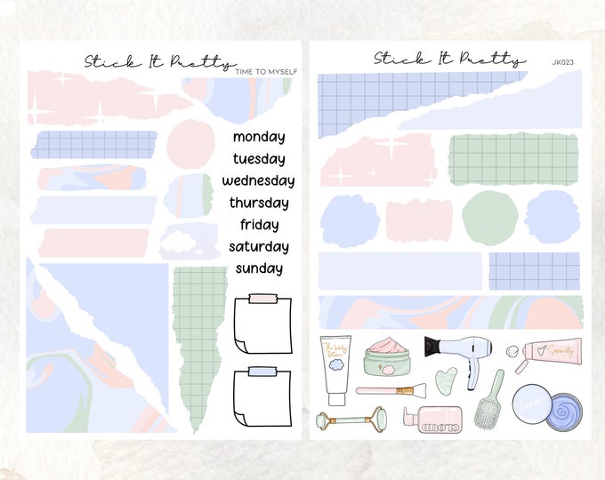 Time to Myself Journaling Planner Sticker Kit - Etsy